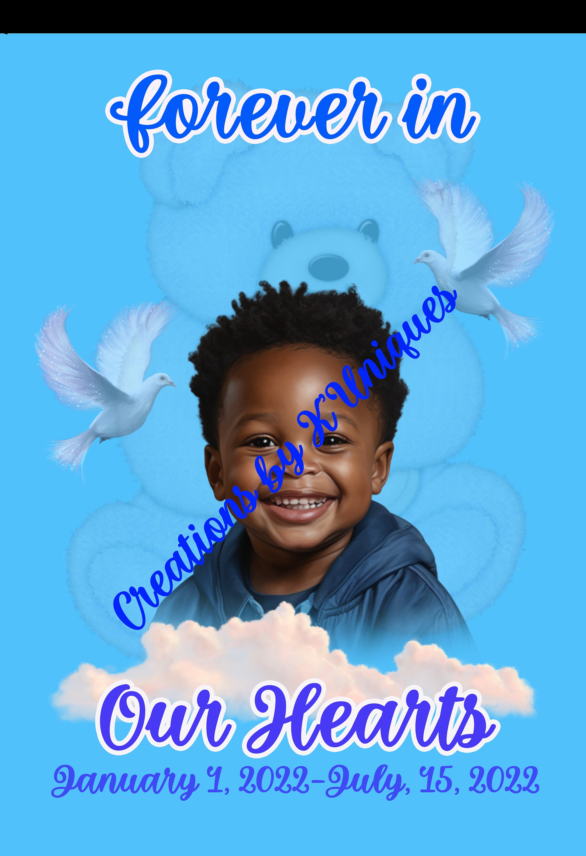 Forever in Our Hearts, T-shirt Design, Editable in Photoshop Template ...