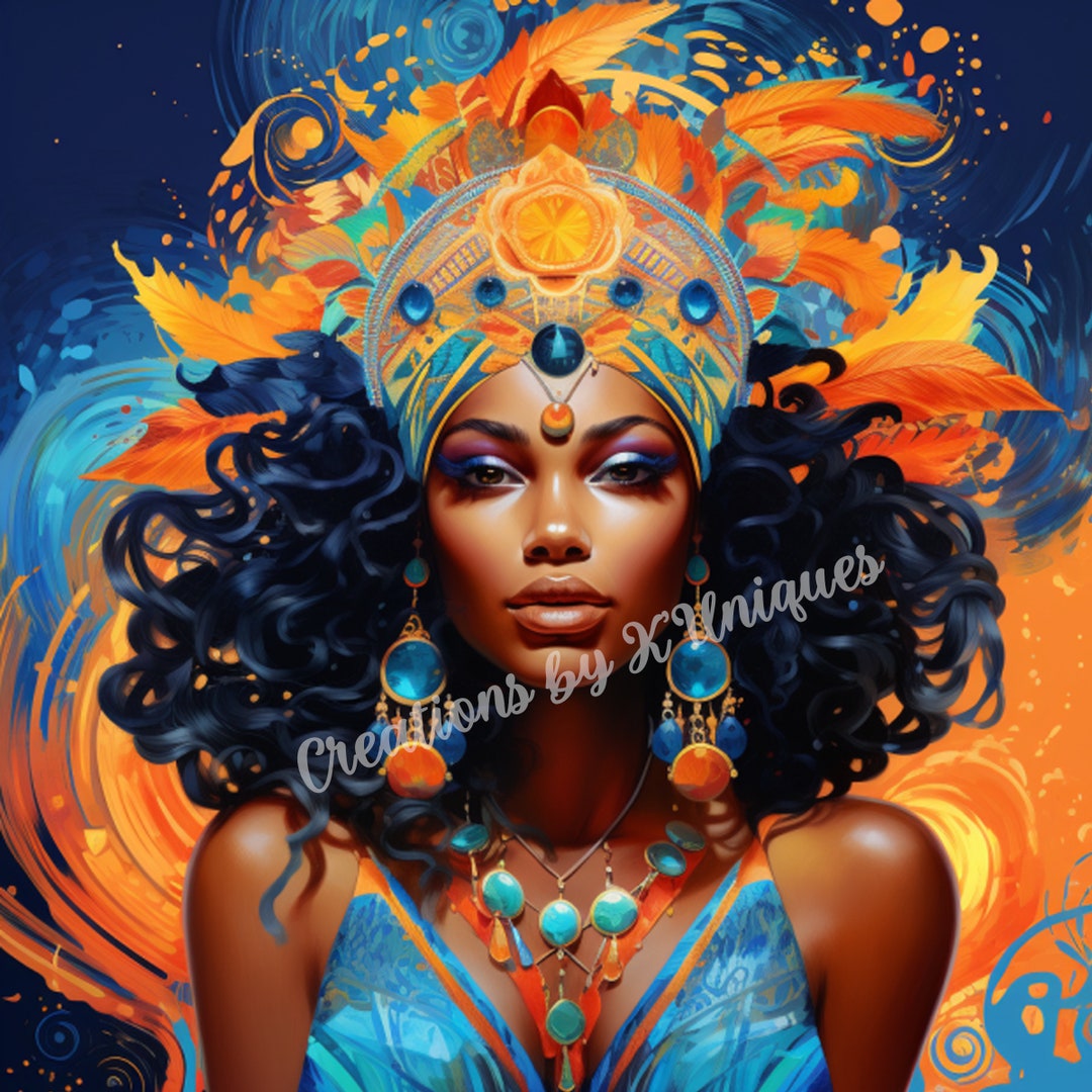 Zodiac Black Girl, PNG, Black Queen, Melanin, Natural Hair, Beautiful ...