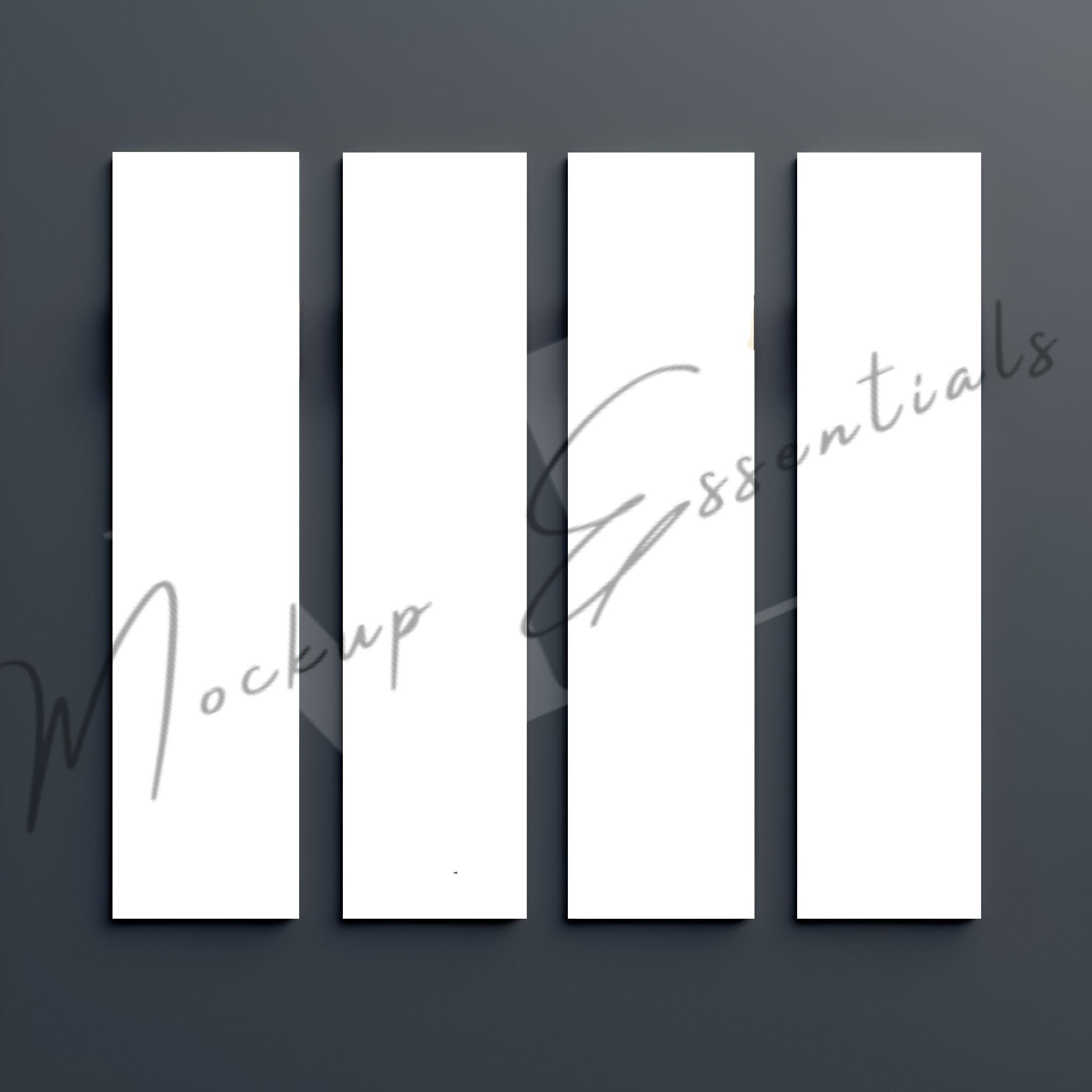4 Bookmark Mockup, Four 2x6" Minimalist Bookmark Mockup, Canva Editable ...