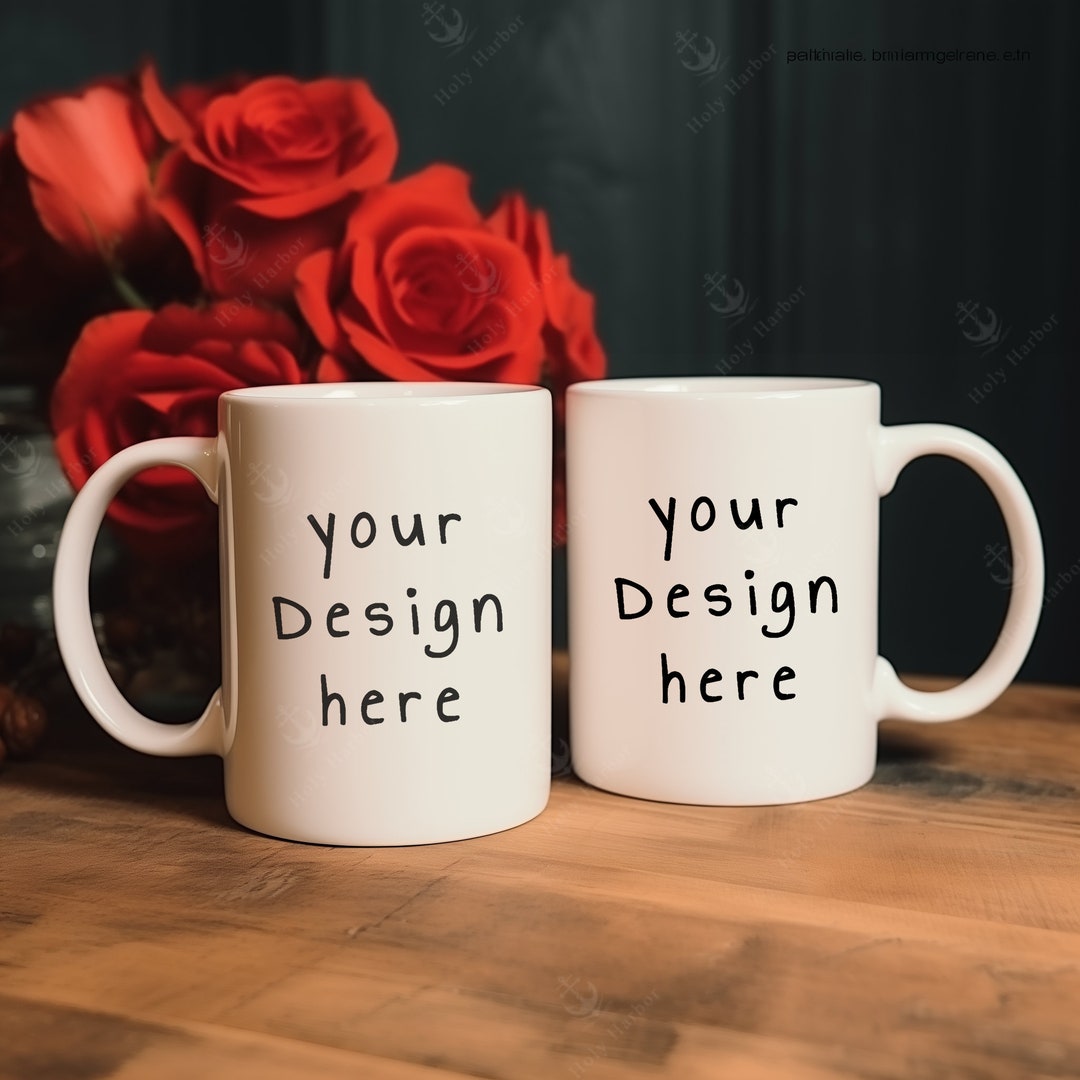 Coffee Mug Mockup Romance Theme Mockup Roses Coffee Cup Mockup - Etsy