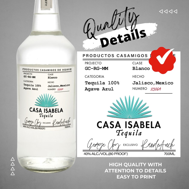 Printable Casamigos Tequila Label Editable Customize, Tequila Gift ...