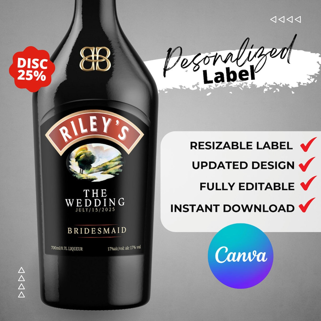 Printable Baileys Label Editable Customize, Liqueur Gift Ideas ...