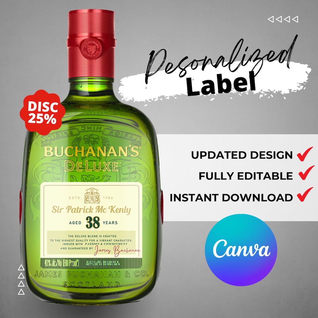 Printable Buchanan's Whisky Label | Personalized Gift (digital Download ...