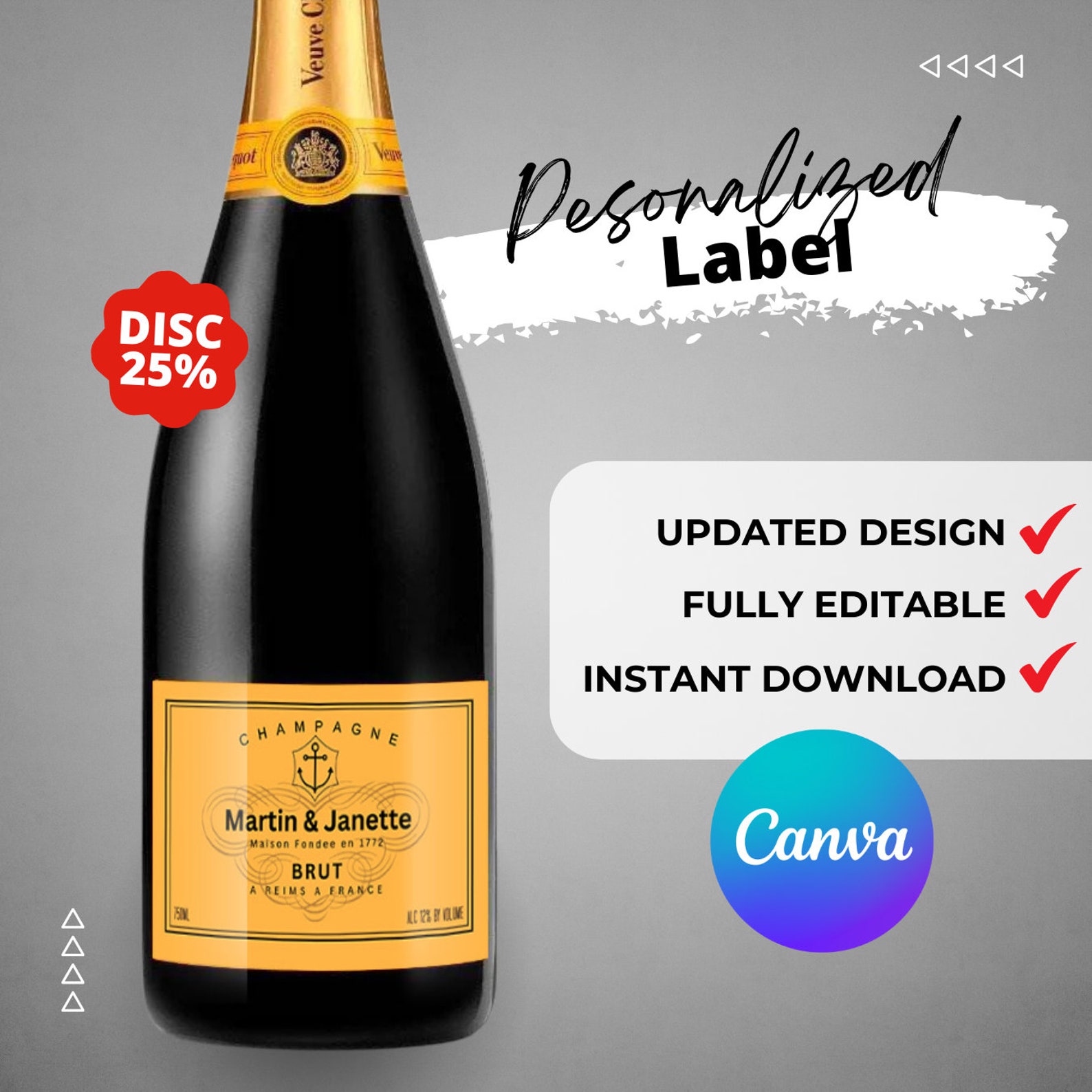 Printable Champagne Label Editable Customize, Tequila Gift Ideas ...