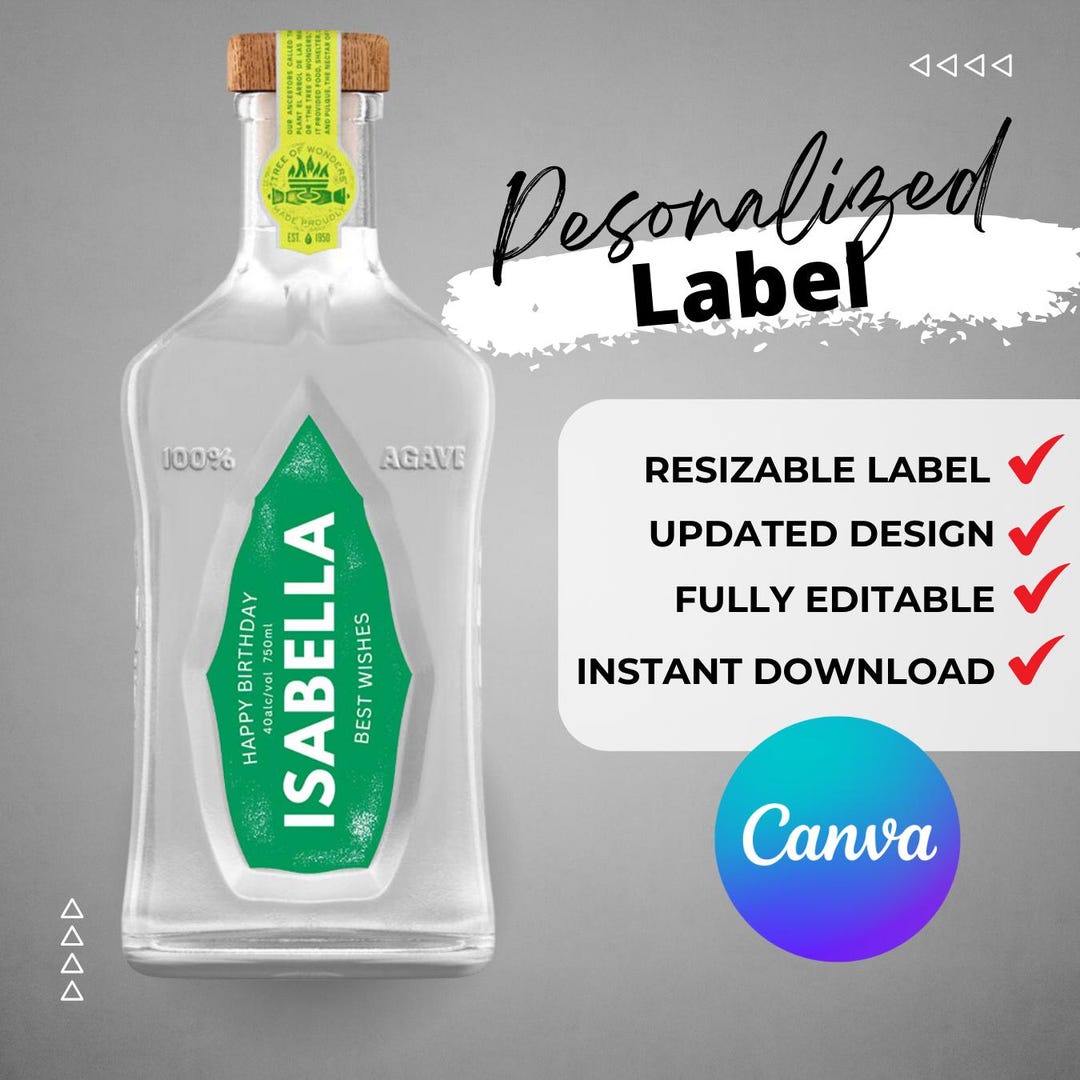 Printable Hornitos Tequila Label Editable Customize, Tequila Gift Ideas ...