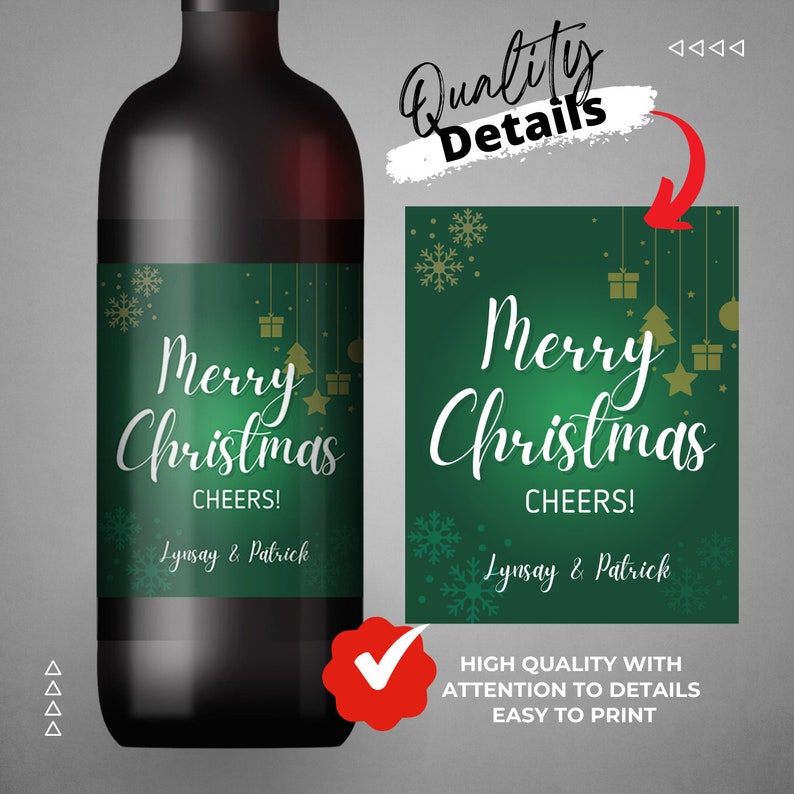 Printable Wine / Whiskey Green Label 4x5 Editable Customize, Unique ...