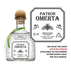 Printable Patron Bottle Label Editable Customize, Tequila Editable ...