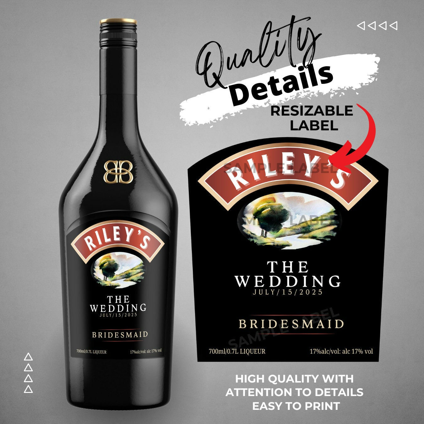 Printable Baileys Label Editable Customize, Liqueur Gift Ideas ...