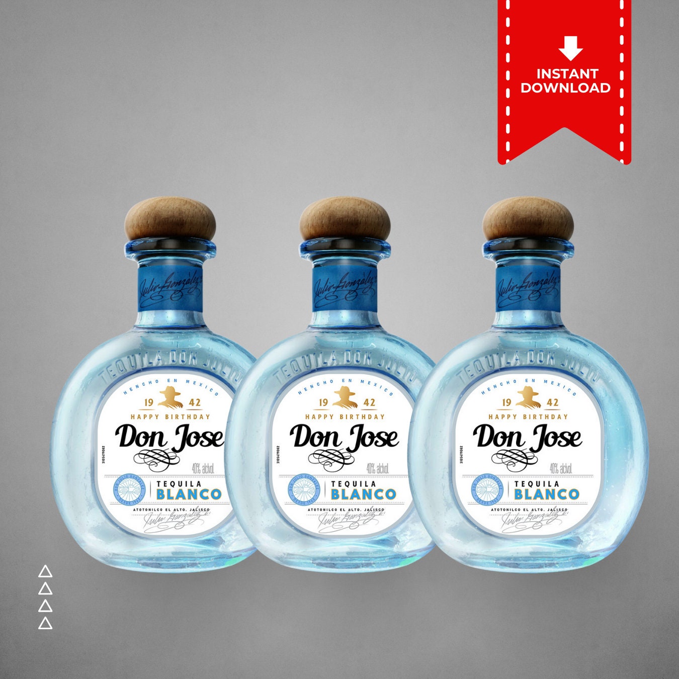 Editable Mini Tequila Label, Personalized Birthday Gift (digital ...