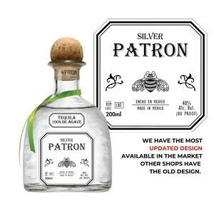 Printable Patron 200ml Bottle Label Editable Customize, Tequila ...