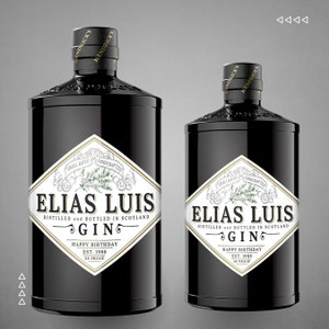 Printable Gin Label Editable Customize, Gin Gift Ideas. Birthday ...