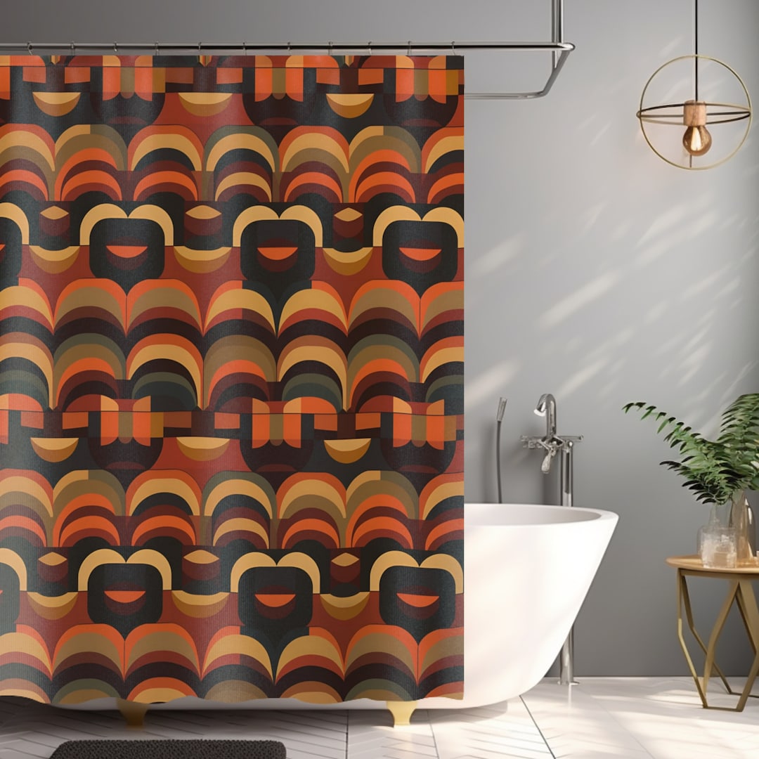 Shower Curtain Retro, Cute Funky Shower Curtain, 80's Vintage Retro ...