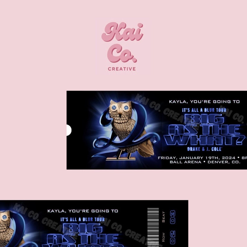 PHYSICAL LAMINATED Drake & J. Cole Its All A Blur Tour Big as the What ...