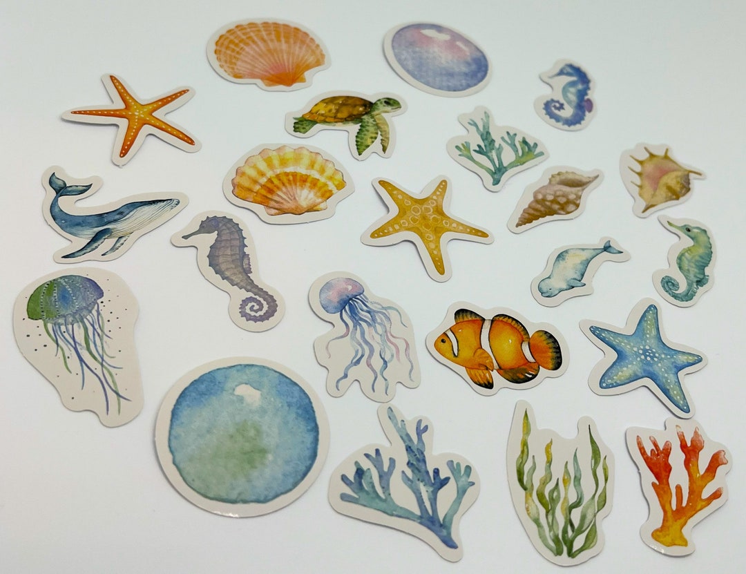 Seashell Stickers, Beach Aesthetic Stickers, Shell Stickers, Sea/ Ocean ...