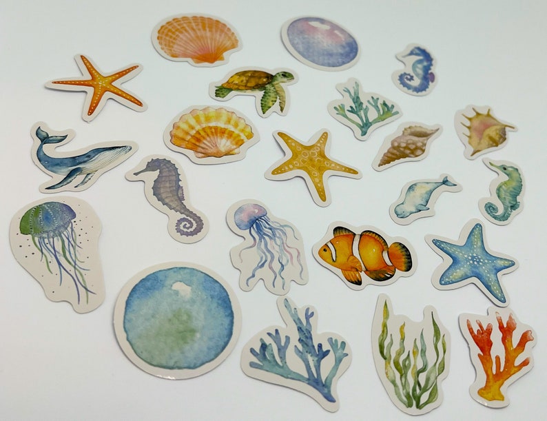 Seashell Stickers, Beach Aesthetic Stickers, Shell Stickers, Sea/ Ocean ...