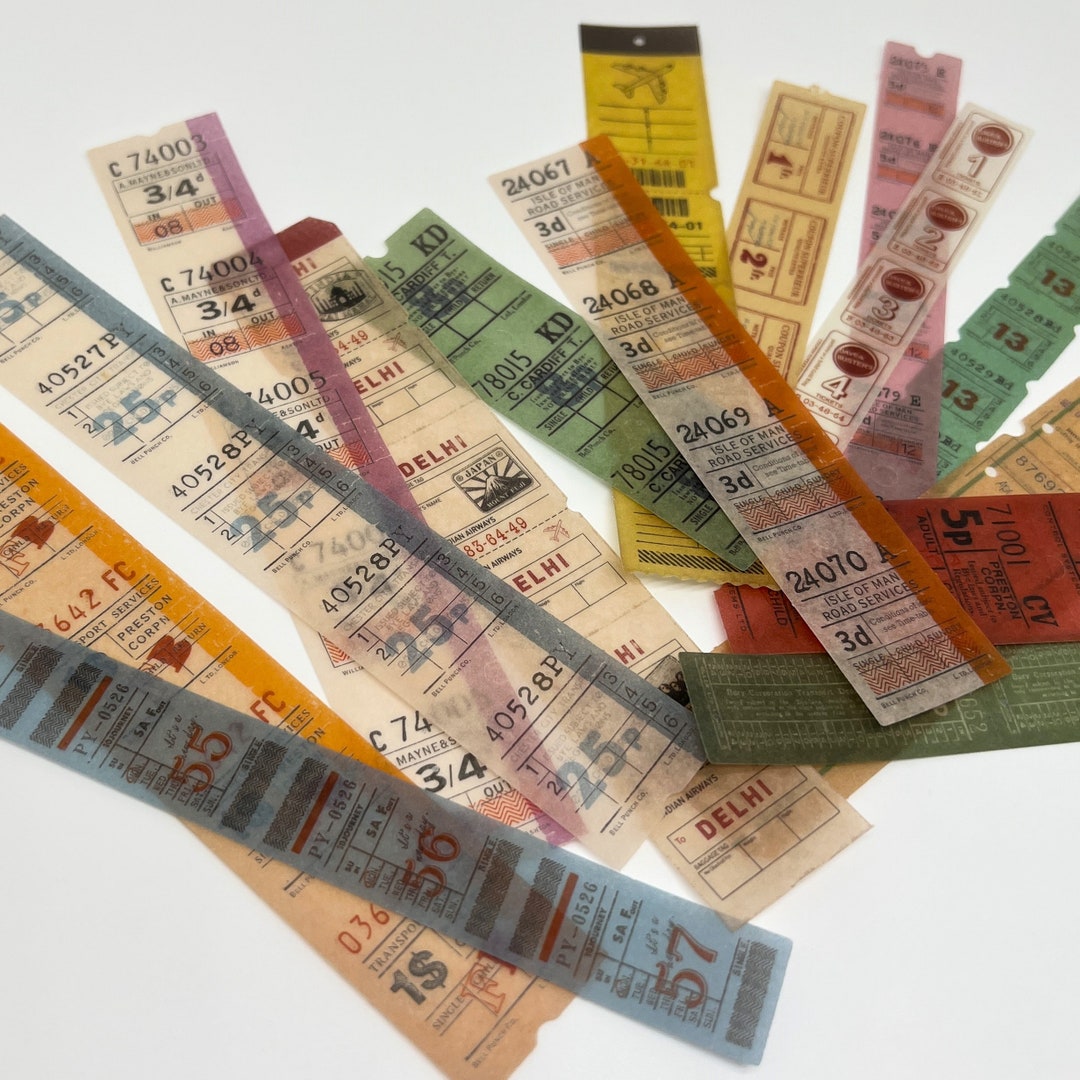 Vintage Effect Paper Strips, Retro Metro Ticket Paper Stickers, Vintage ...