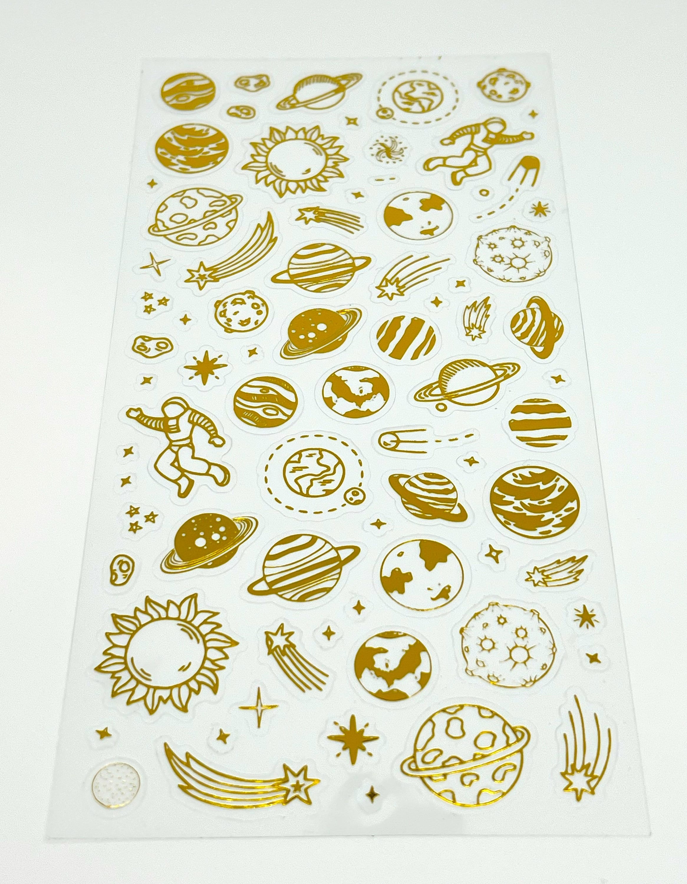 Gold Galaxy Stickers, Planet Stickers, Gold Cosmos Journalling Stickers ...