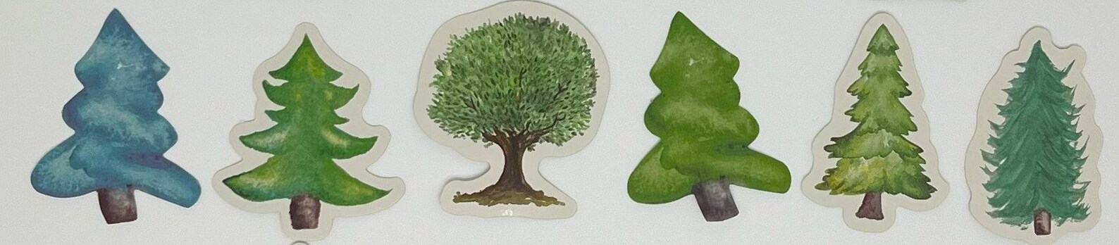 Forest Stickers, Green Trees Stickers, Greenery Planner Stickers ...