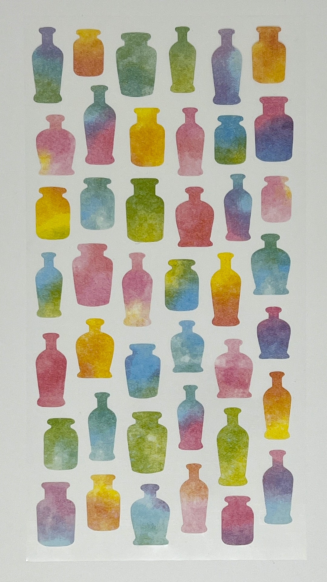 Watercolor Bottle/jar/vase Sticker,flower Vase Memo Sticker ...