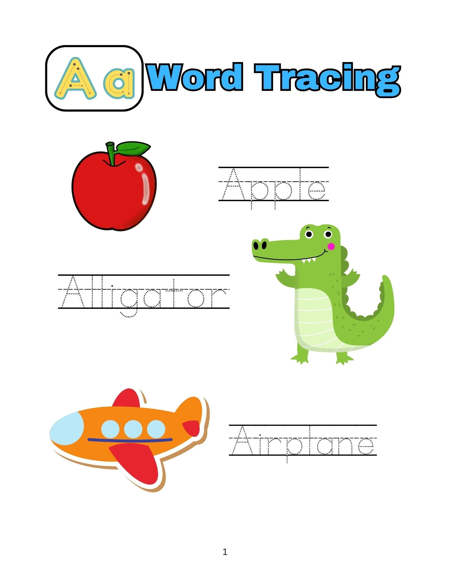 Simple Word Tracing for Toddlers ,kindergarten - Etsy