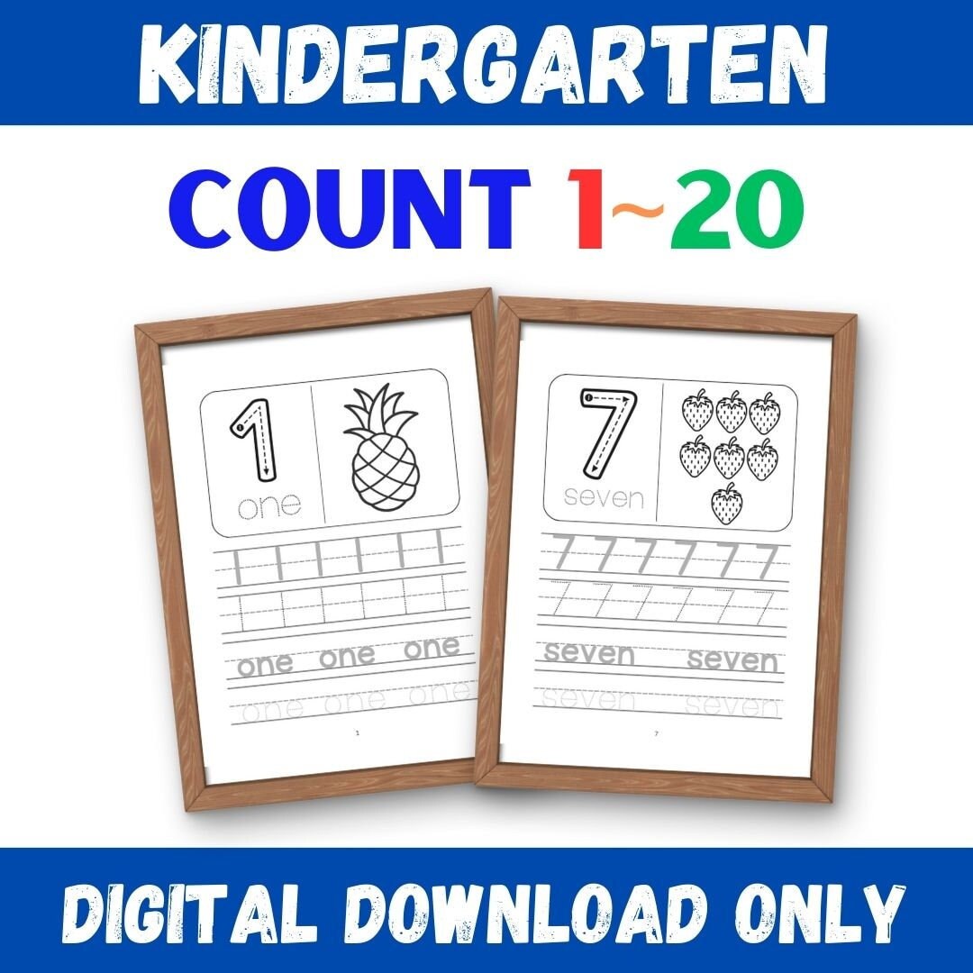 Number Tracing, Count and Coloring Worksheet, Preschool Curriculum ...