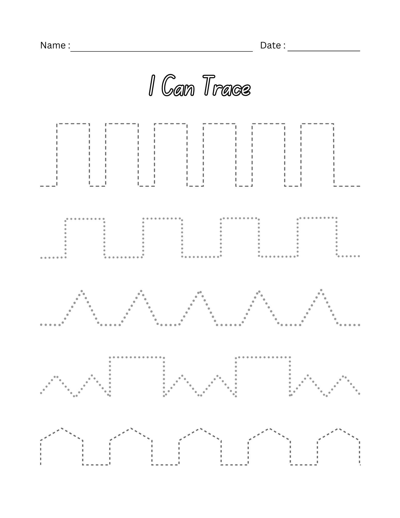 I Can Trace Line Shapes Shapes Fruits Vehicles Object - Etsy