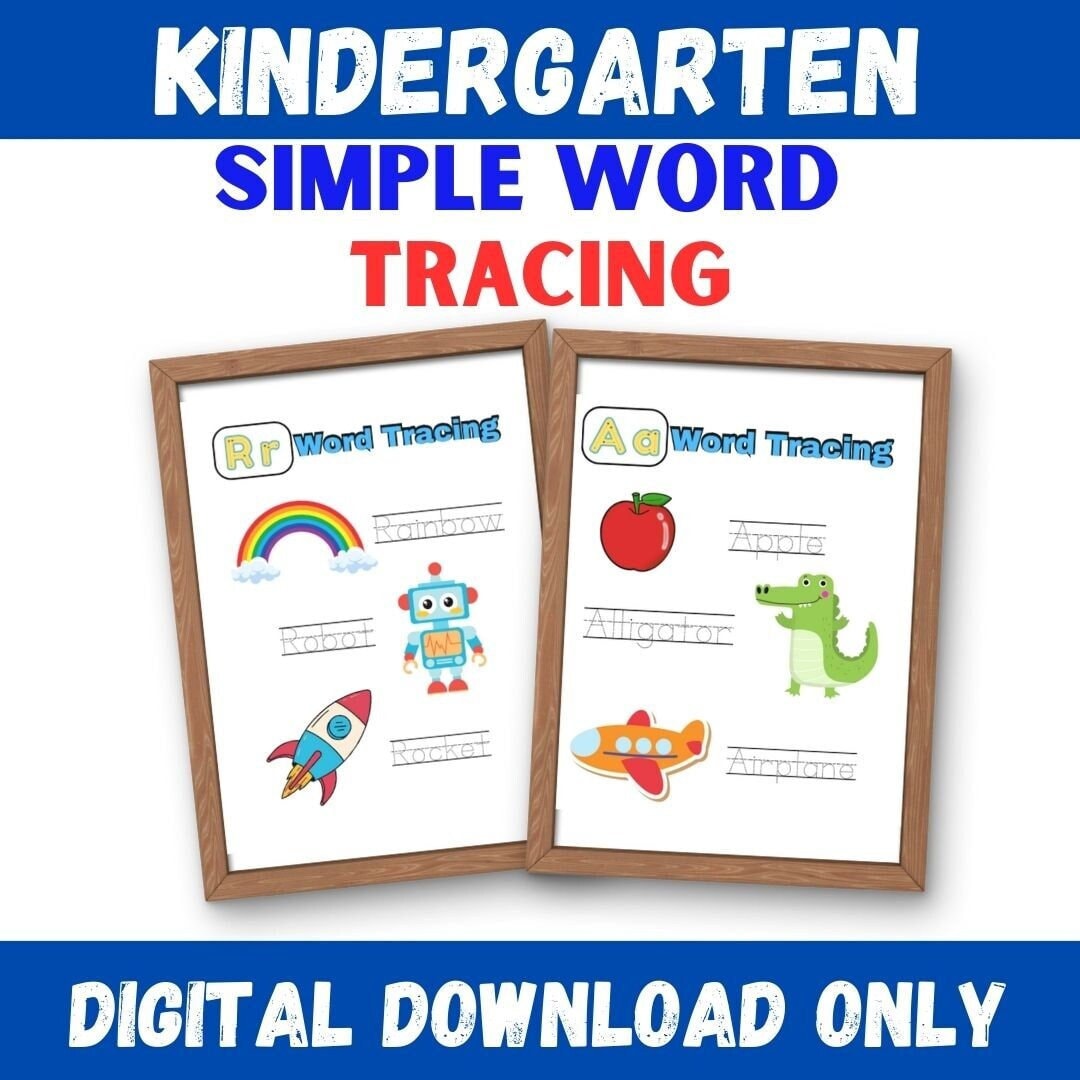 Simple Word Tracing for Toddlers ,kindergarten - Etsy