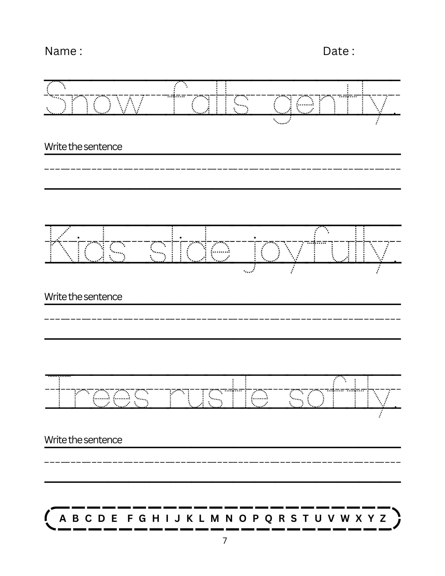 Tracing Simple Sentences - Etsy