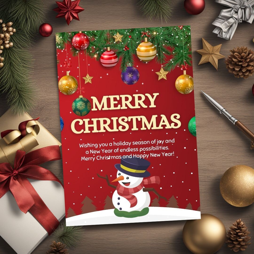 DIGITAL Christmas Cards & Envelope - Printable Vintage and Modern ...