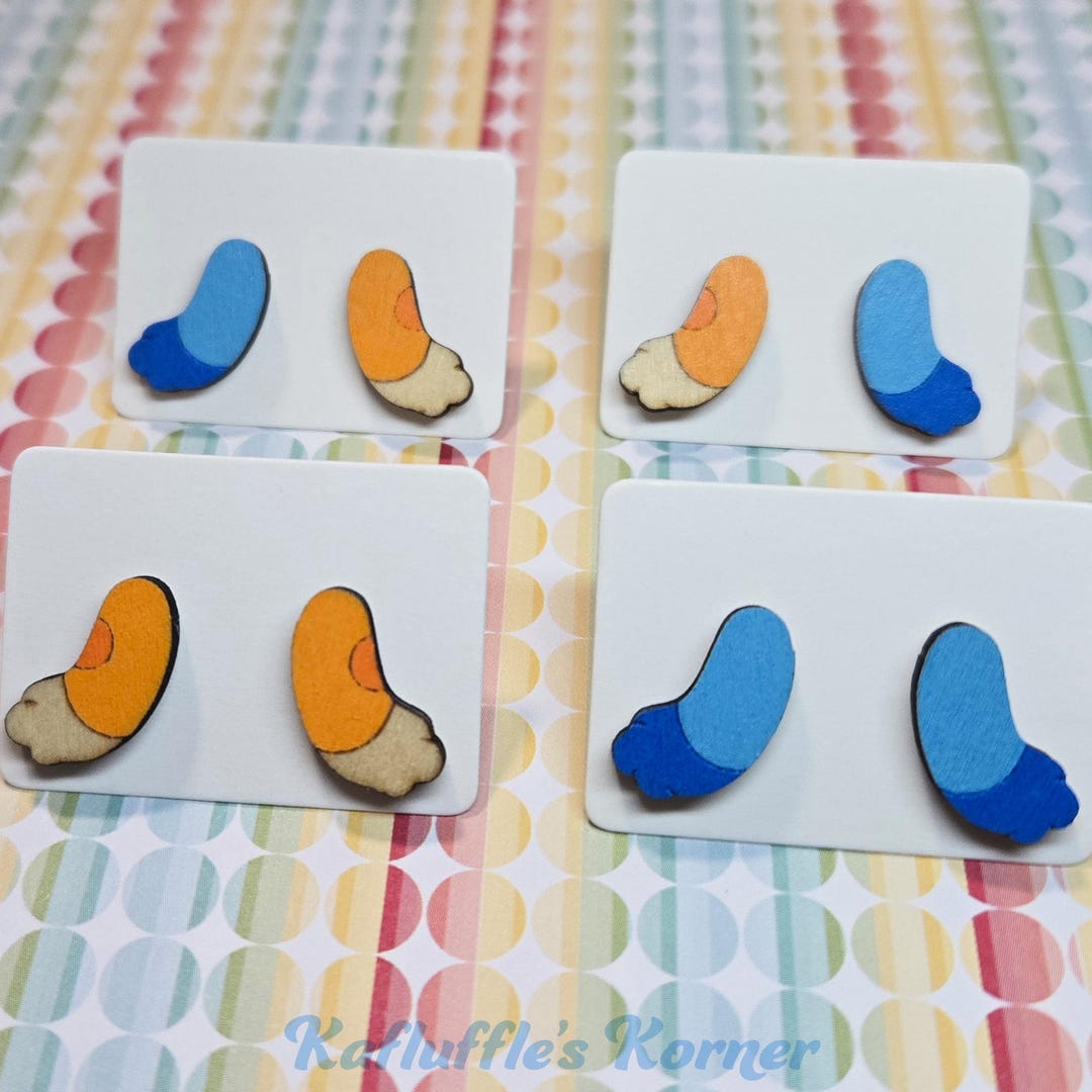 Bluey Bingo Tails Stud Earrings - Etsy