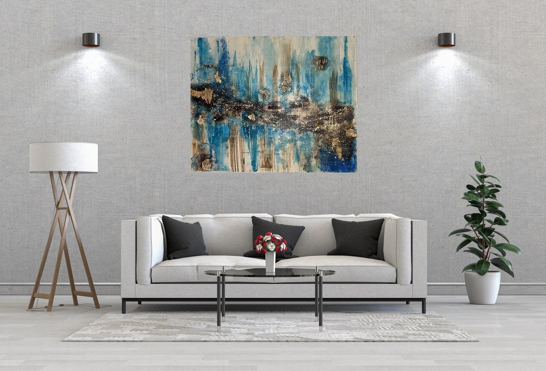 Extra Large Abstract Painting on Raw Canvas - Etsy