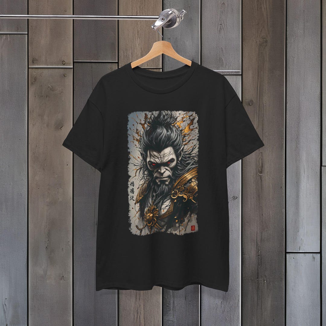 Japan Style INK Monkey King Wukong T-shirt, Graphic Tee, Asian Inspired ...