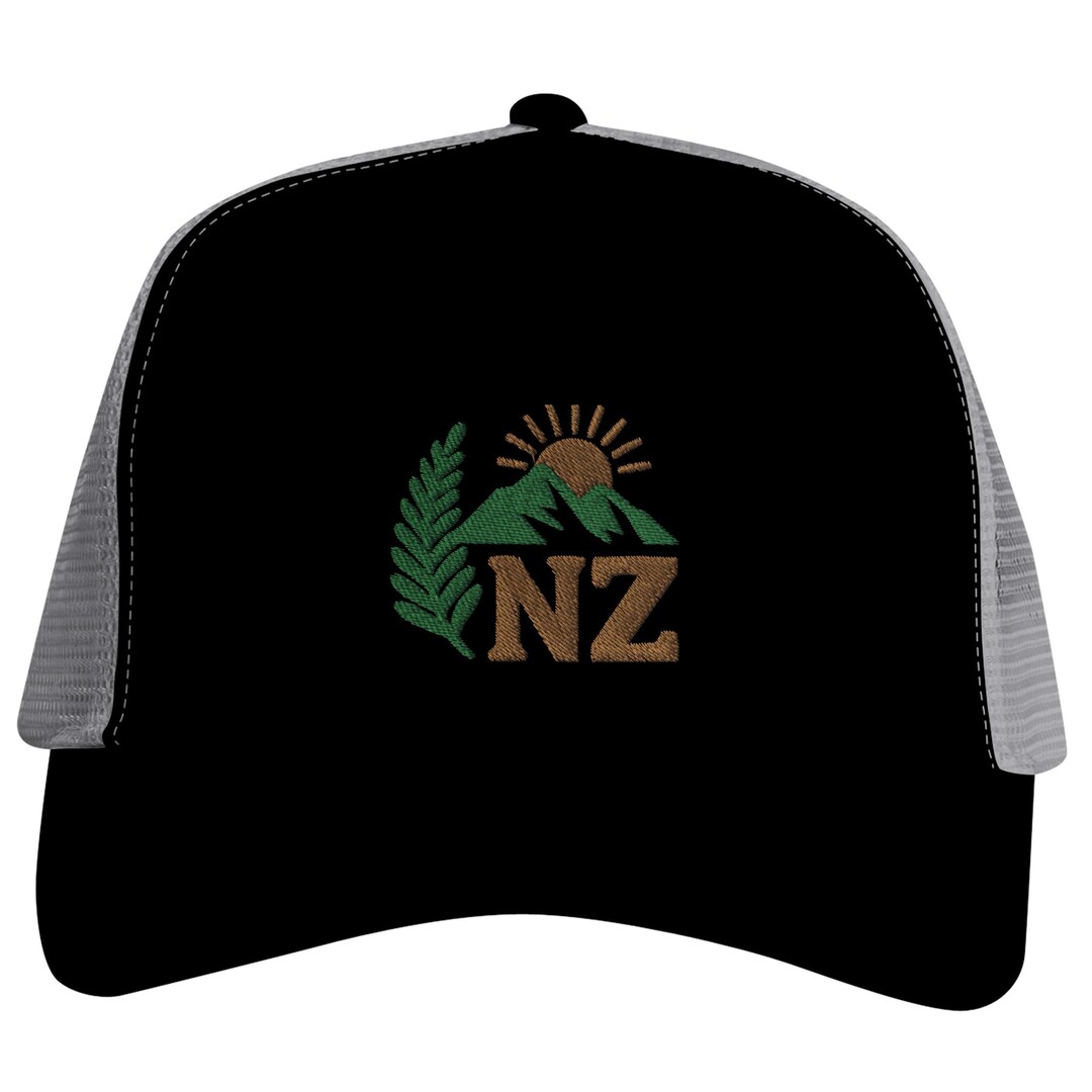 New Zealand NZ Embroidered Patch Snapback Trucker Hat | Beechfield B640 ...