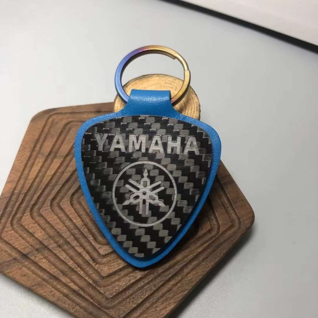 Handmade Carbon Fiber Titanium Ring Leather Keytag Yamaha Logo Motorcycle Keytag - Etsy