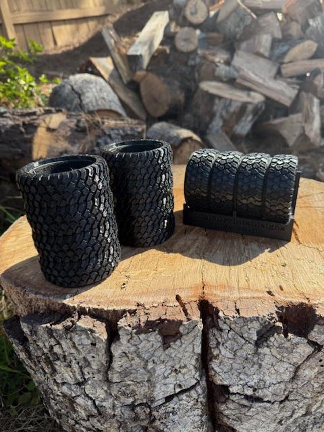 2 All Terrain Tire Koozies and Coasters W/tire Rack - Etsy