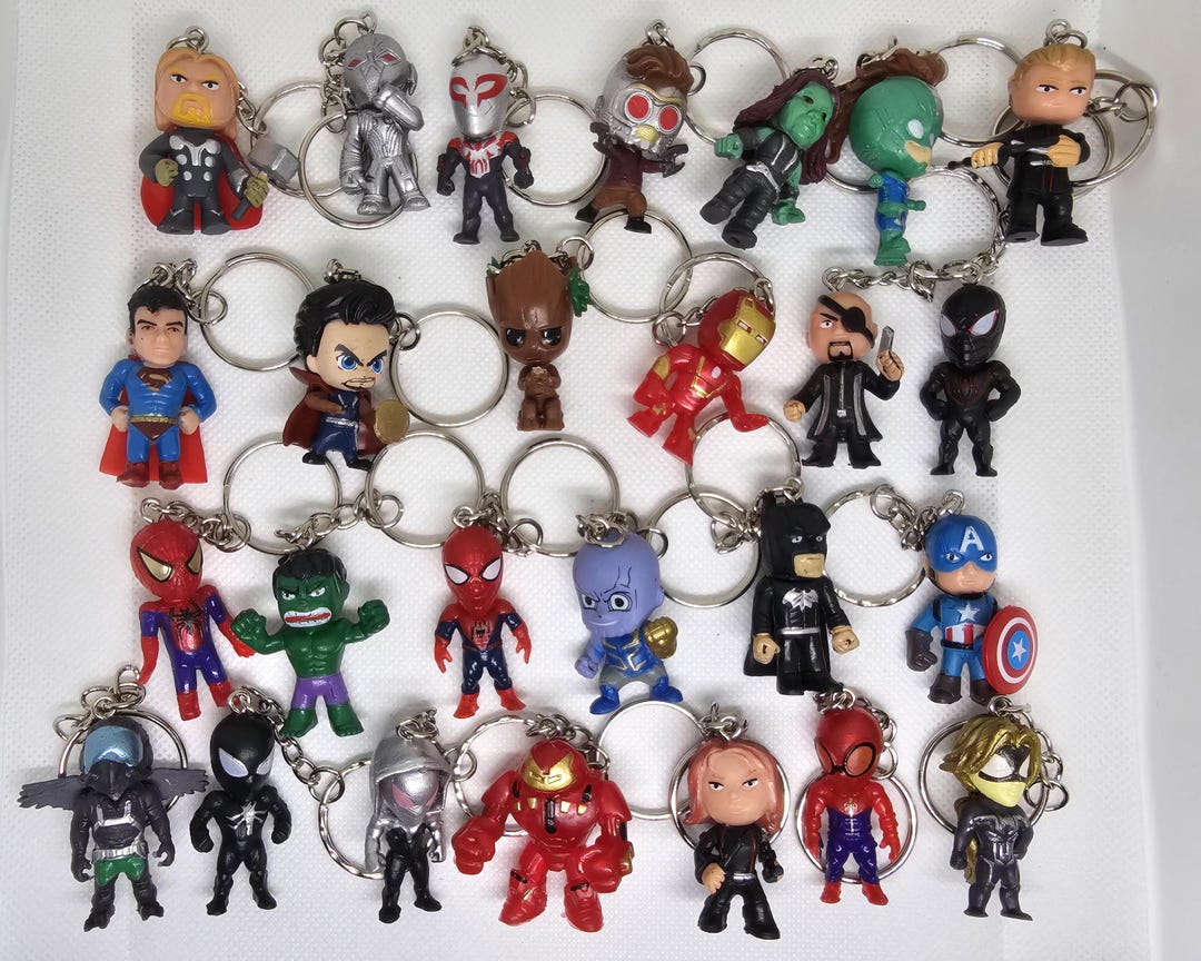 Superhero Keychains, Marvel DC Comics - Etsy