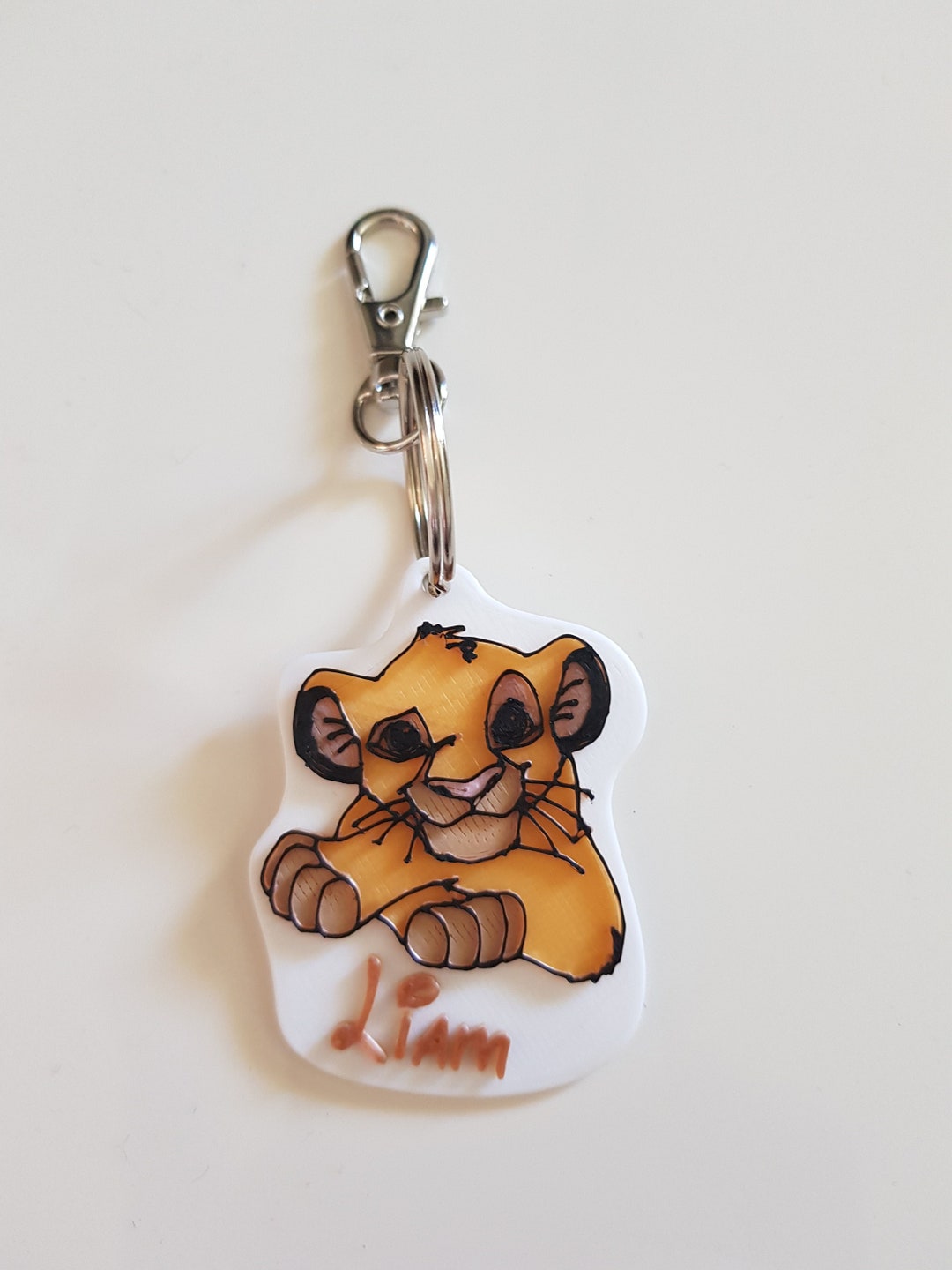 Personalized Simba the Lion King Keychain, 3D Printed Gift Idea in PLA ...