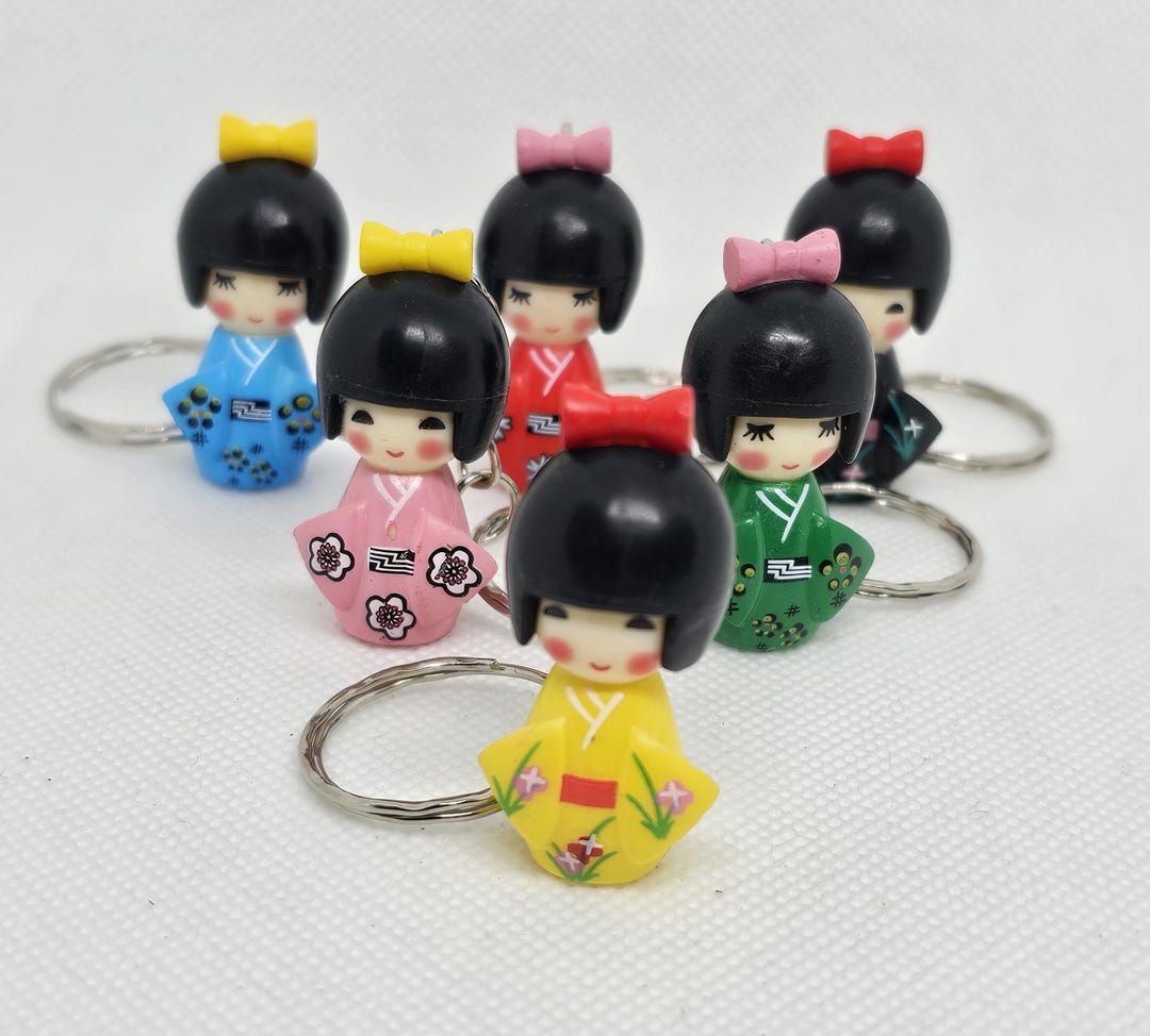 Kawaii Japanese Doll Keychain, Children's Gift Idea - Etsy
