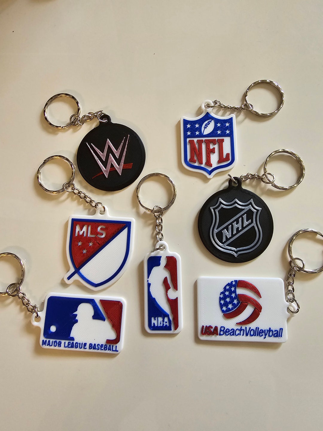 American Sports Keychain NBA WWE NFL MLB MLS Gift Idea Fan Art 3D ...