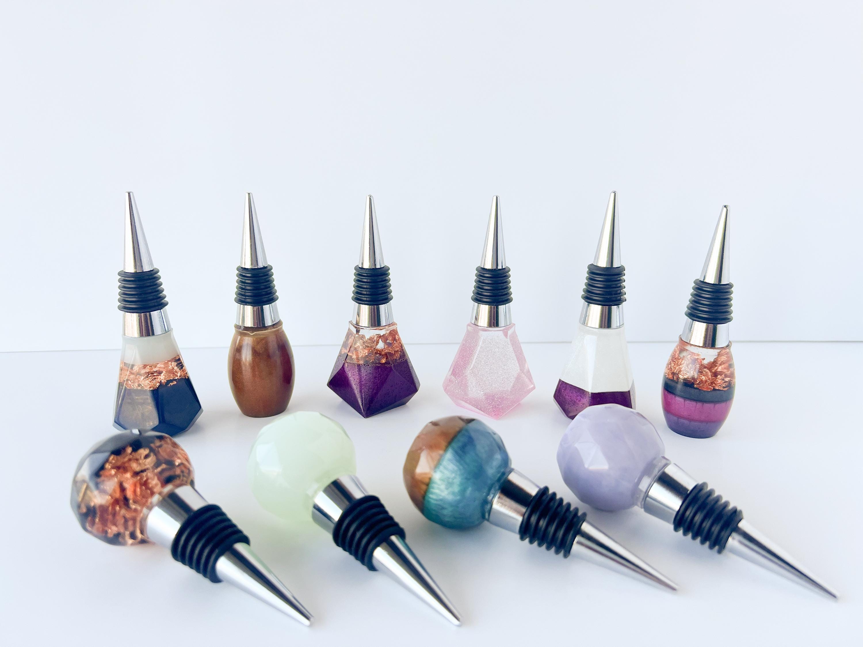 Handmade Bottle Stoppers | Epoxy Resin | Custom Designs | Wine Stoppers ...