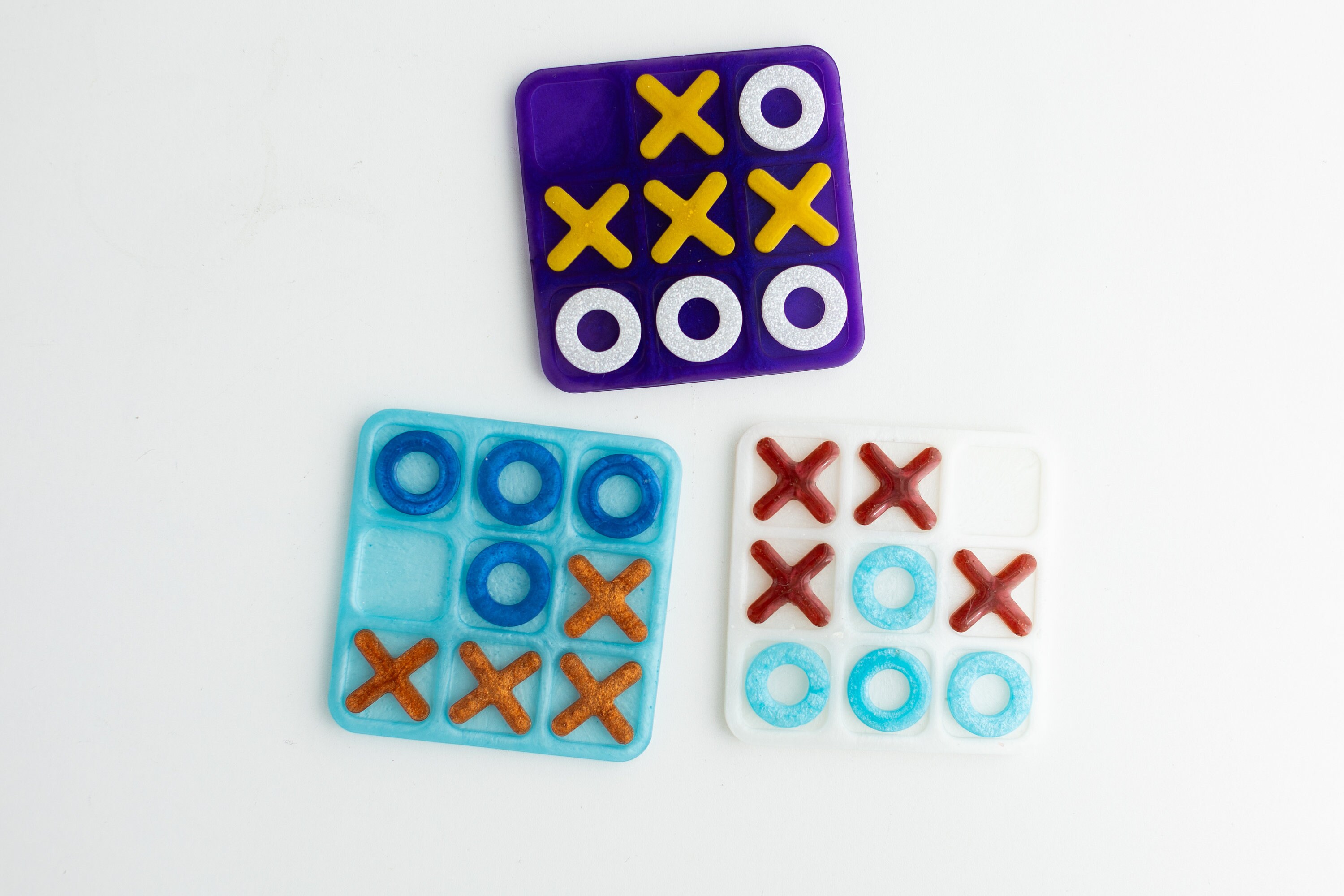 Epoxy Resin Mini Tic Tac Toe Board | Handmade | Customizable | Game ...