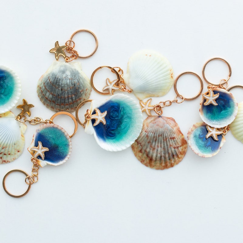 Sea Shell Keychain - Etsy