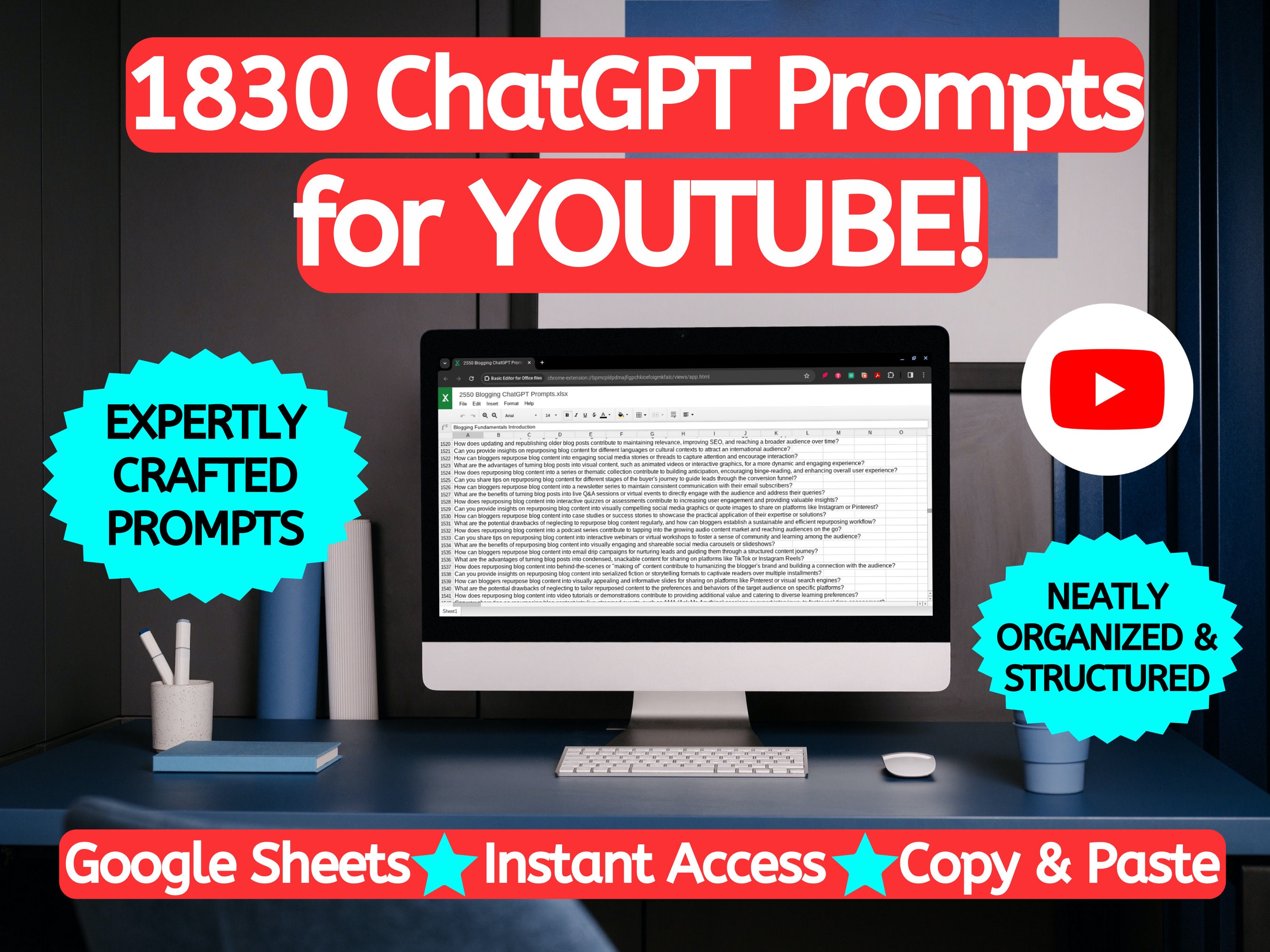 Chatgpt Prompts for Youtube Creators, Youtube Success, Video Creation ...