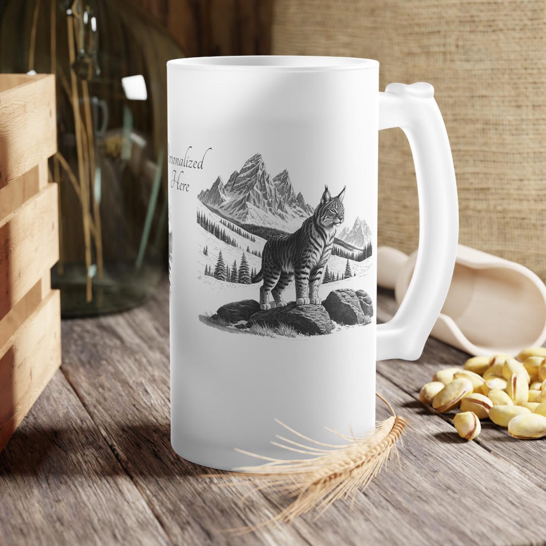 Personalized Eagle Lynx Mug - Limited Edition Frosted Glass 16 Oz ...