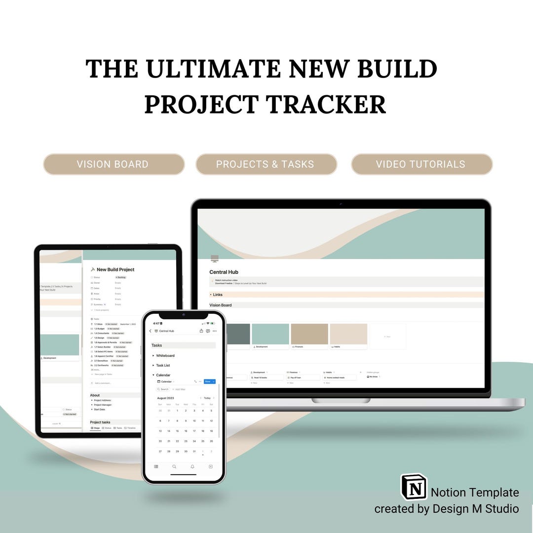 New Home Build Project Tracker, Digital Notion Dashboard Template - Etsy