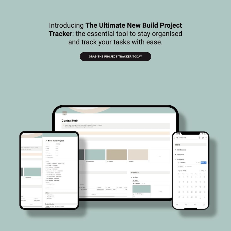 The Ultimate New Build Project Tracker, Digital Notion Dashboard ...
