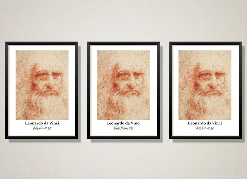 High-quality Leonardo Da Vinci Self-portrait Digital Print ...
