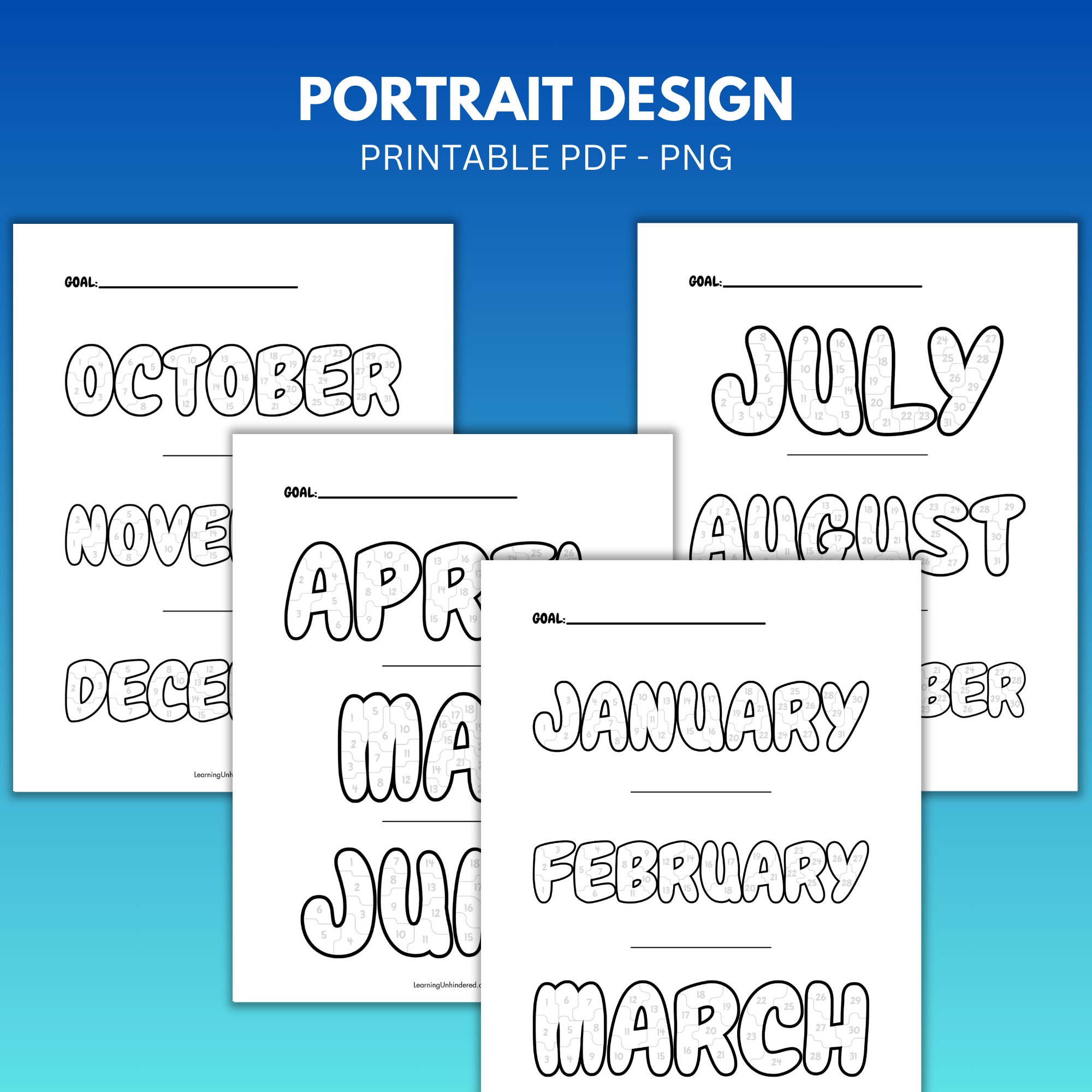 Monthly Habit Tracker Names of the Month Coloring Printable, Habit ...