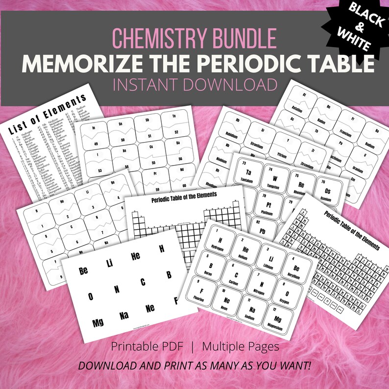 Memorize the Periodic Table Chemistry Bundle for High School / College ...