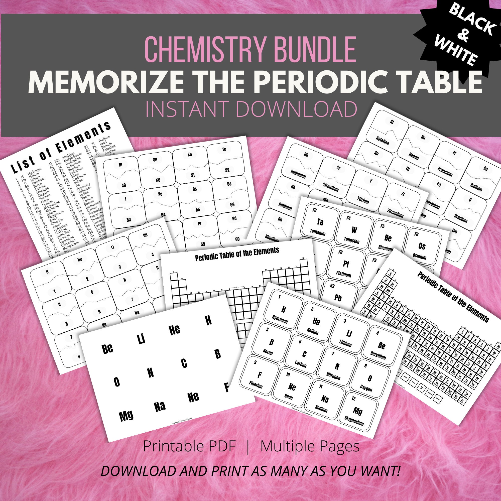 Memorize the Periodic Table Chemistry Bundle for High School / College ...